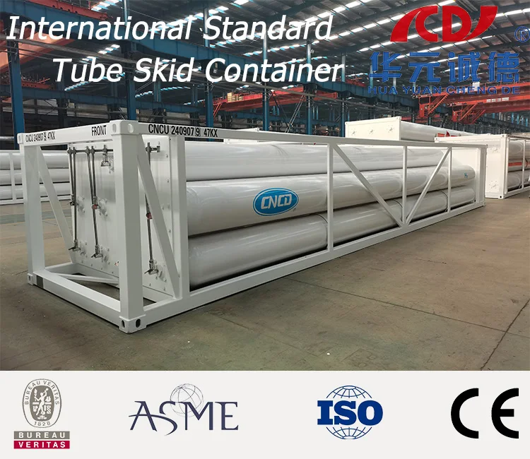 9 Tubes Bundle Tube Skid Container 40Ft Jumbo Tube Container Trailer ...