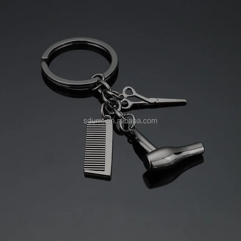 Barber Shop Hair Dresser Keychain Scissors Hair Clipper Hair Dryer Key ...