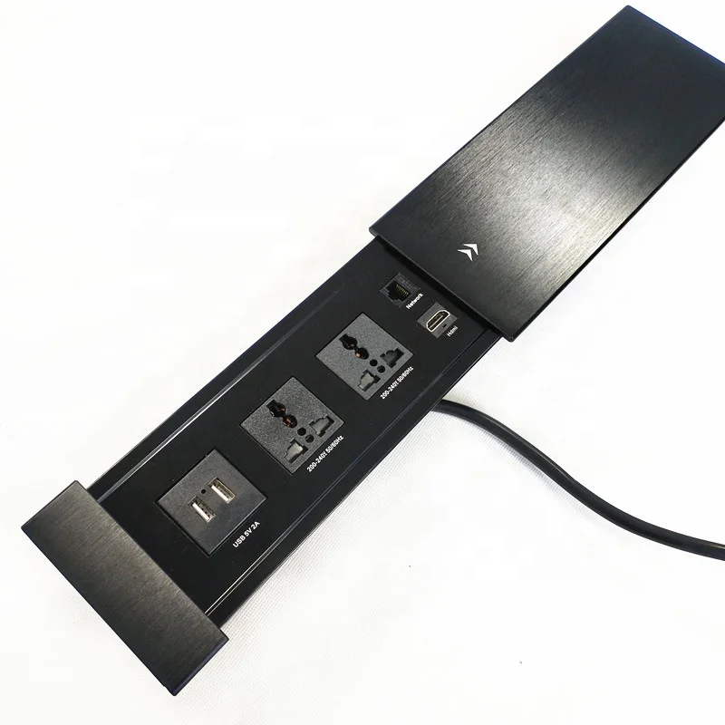 Universal Sliding Open Desktop Power Socket with USB Ports | 3 ...