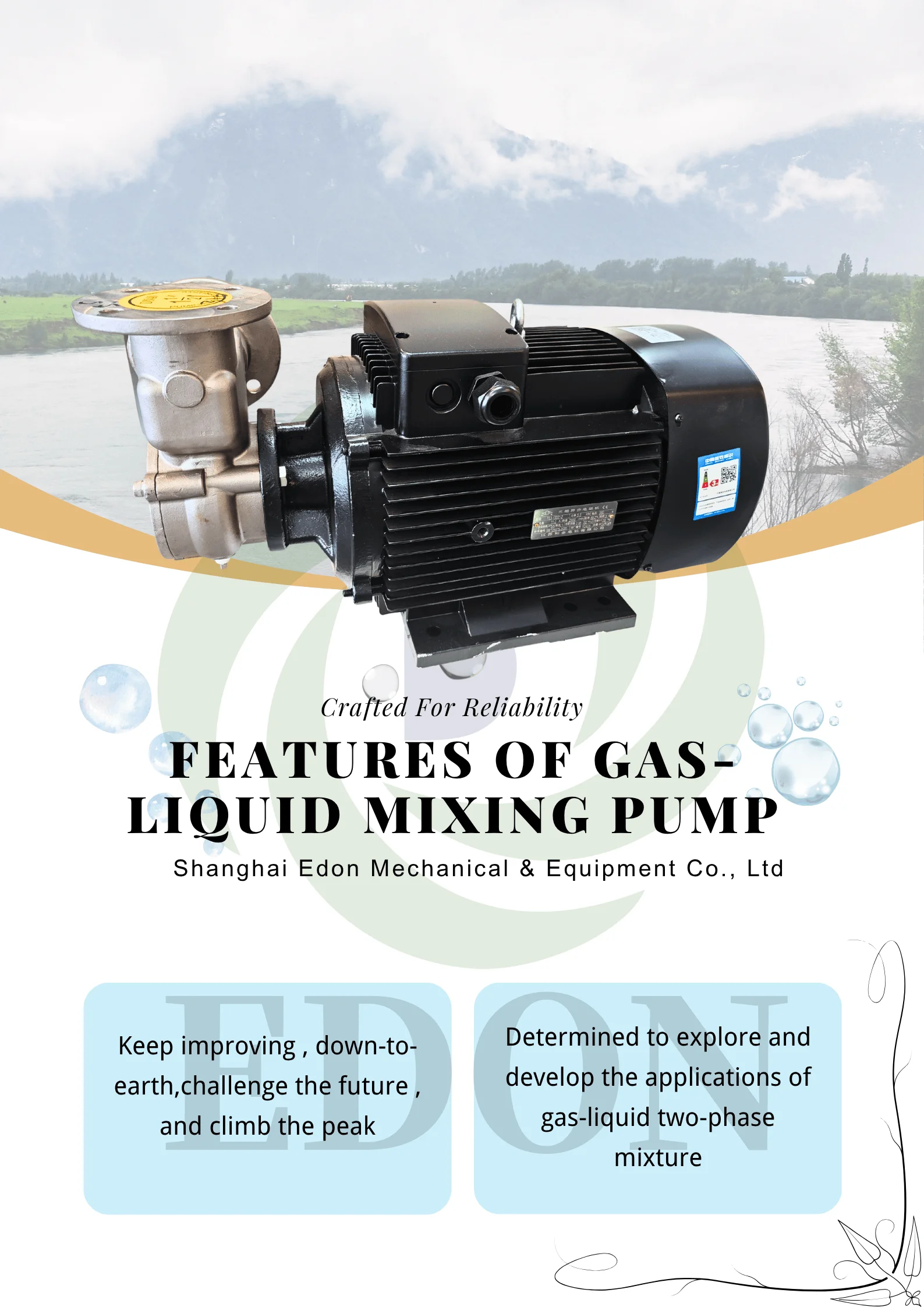 Edon Gas Liquid Mixing Pump Micro Bubble Generator Industrial ...