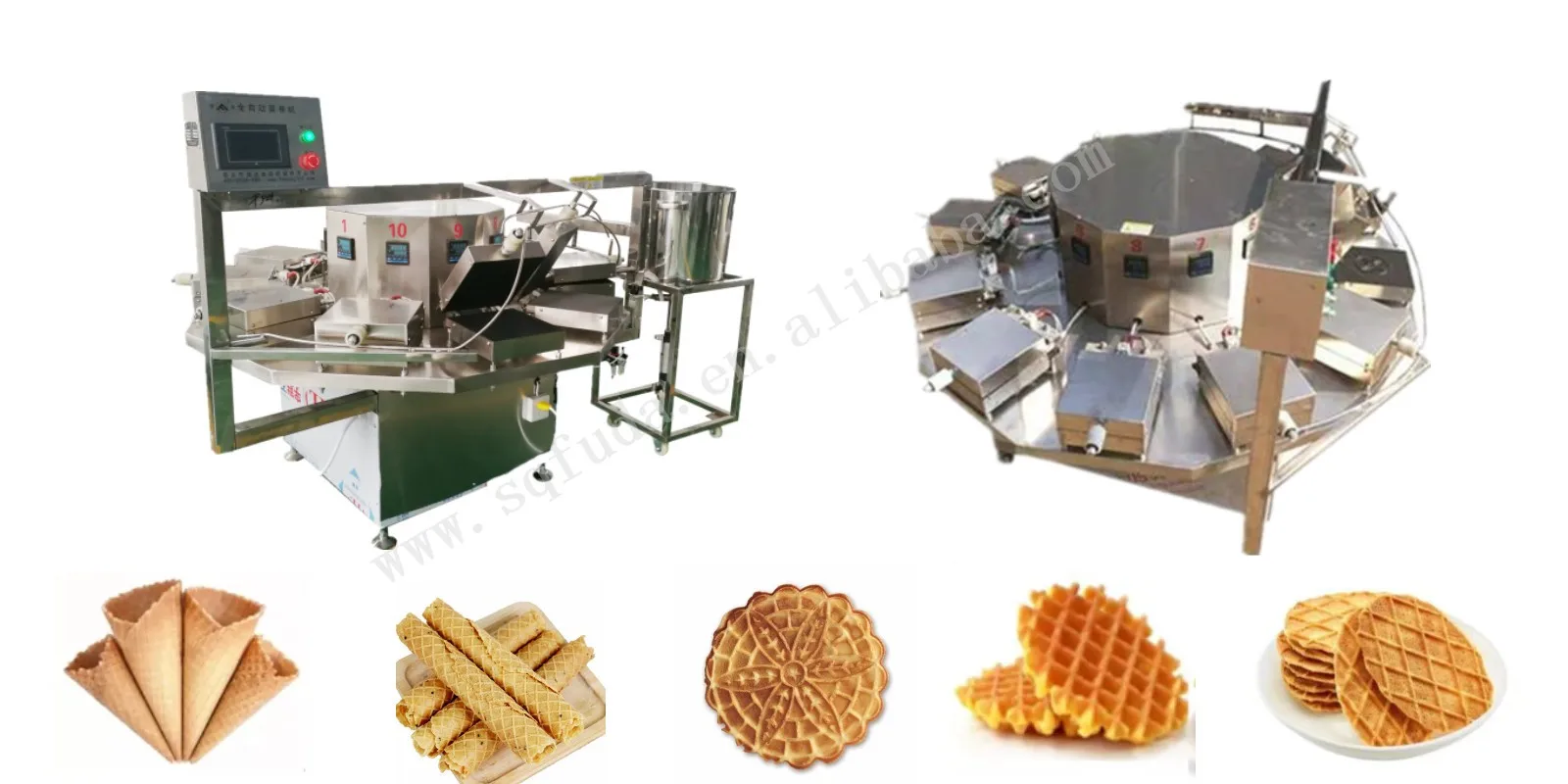 Automatic Italian Waffle Cookie Machine - Customizable Patterns