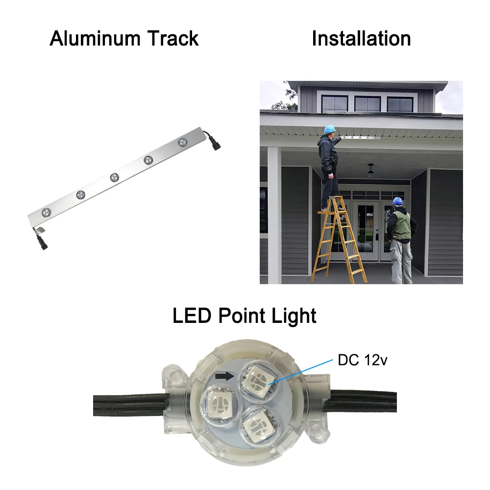 Rgbw Led Point Light 12v Pixel 30mm Led Lights Permanent Holiday ...