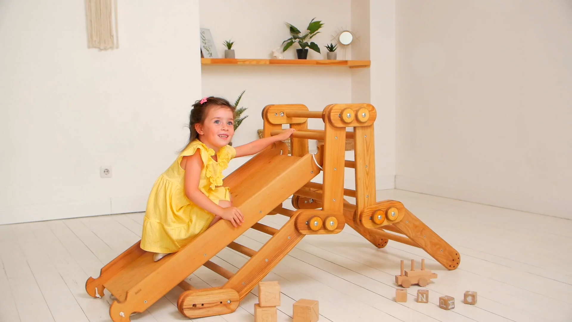 Montessori Toddler Gym Indoor Climbing Dome Wooden Baby Gym Activity ...