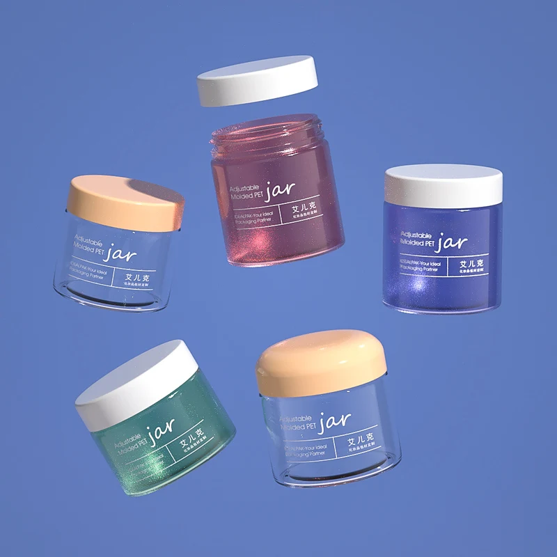 Red Empty Body Scrub Jars 50ML 60ML 80ML Cosmetic Plastic Jars with Lid ...