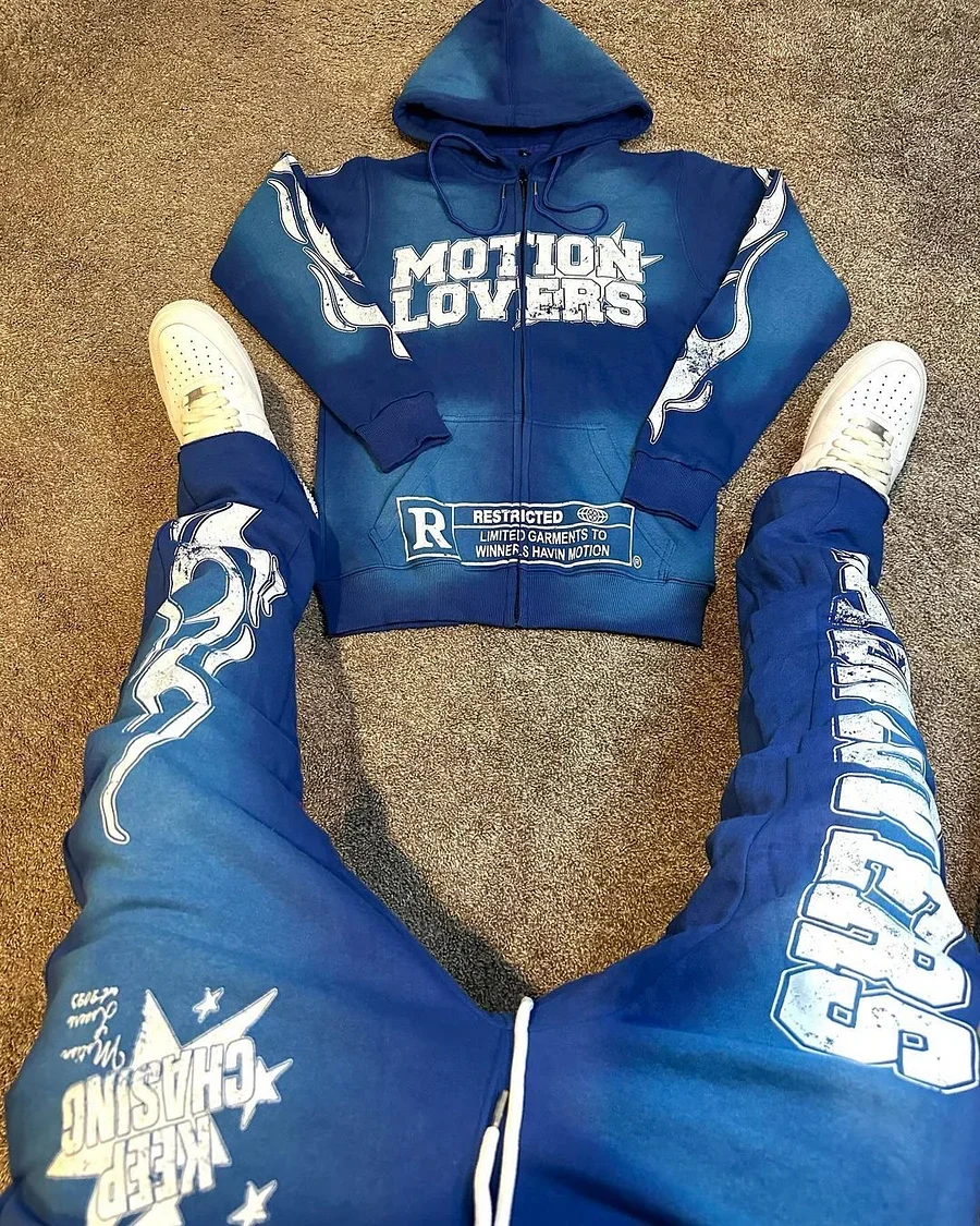 Shop Our OEM Custom Men’s Sweat Suits - Distressed & Printed
