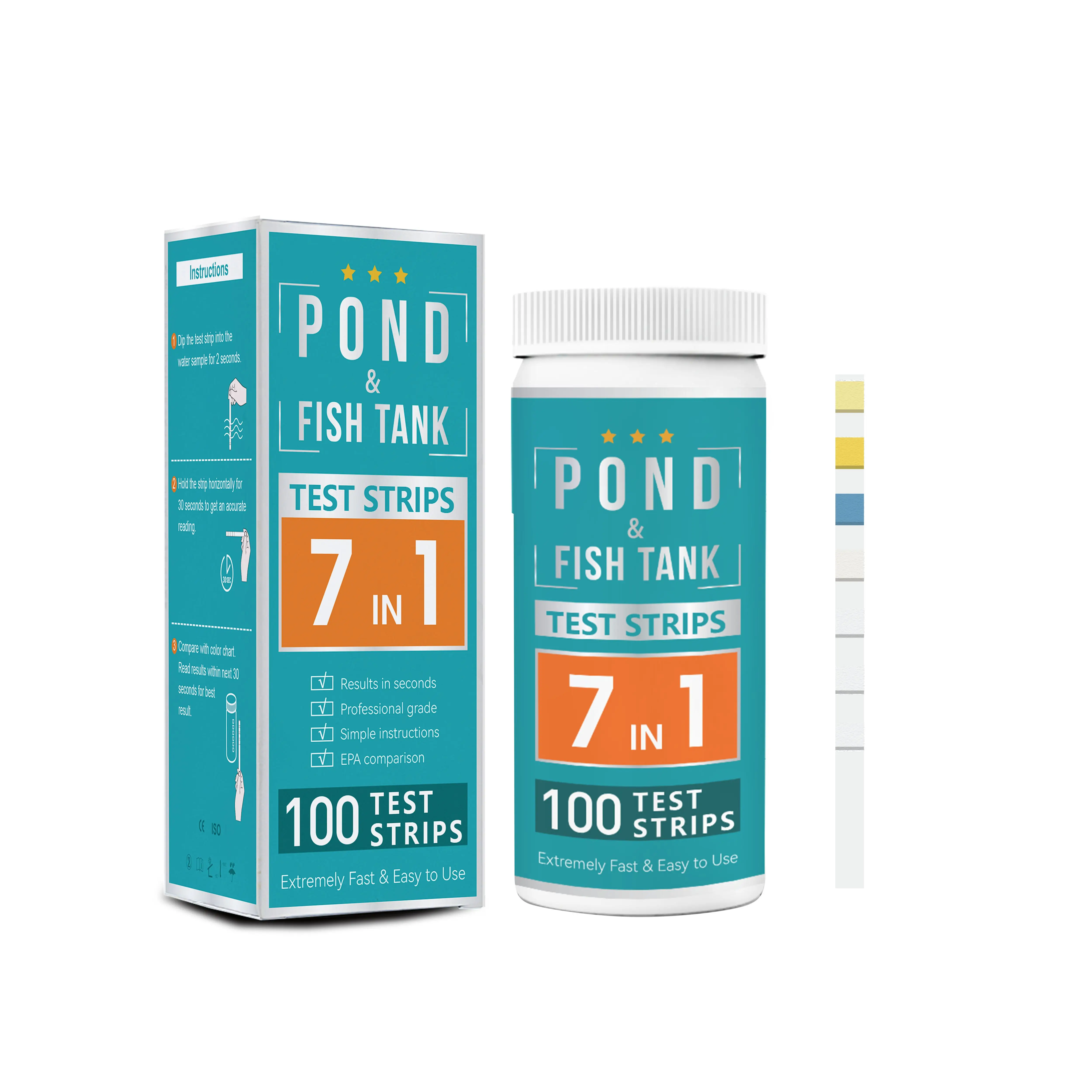 7 in 1 Aquarium Tropical Fish test Strips for Freshwater Fish Farming ...