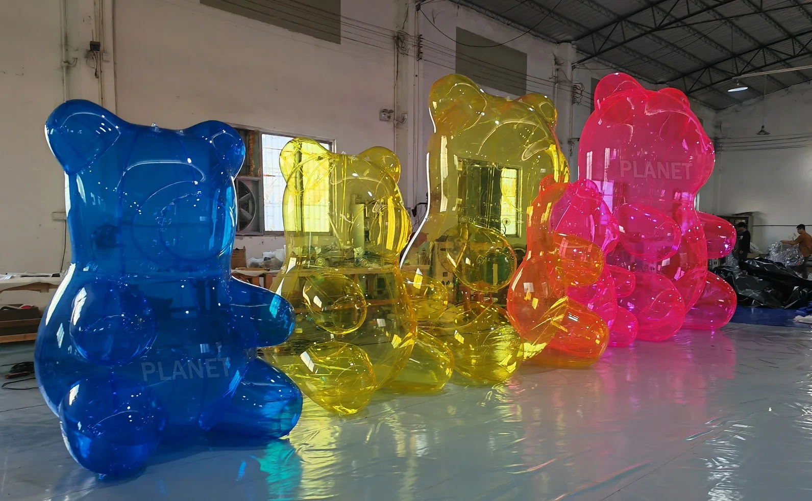 Custom Advertising Colorful Transparent PVC Inflatable Bear