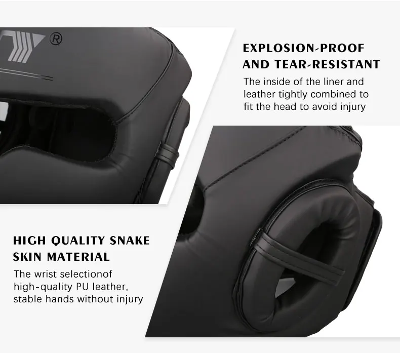 White Boxing Headgear Protector Taekwondo Helmet Training Pu Head Guard ...