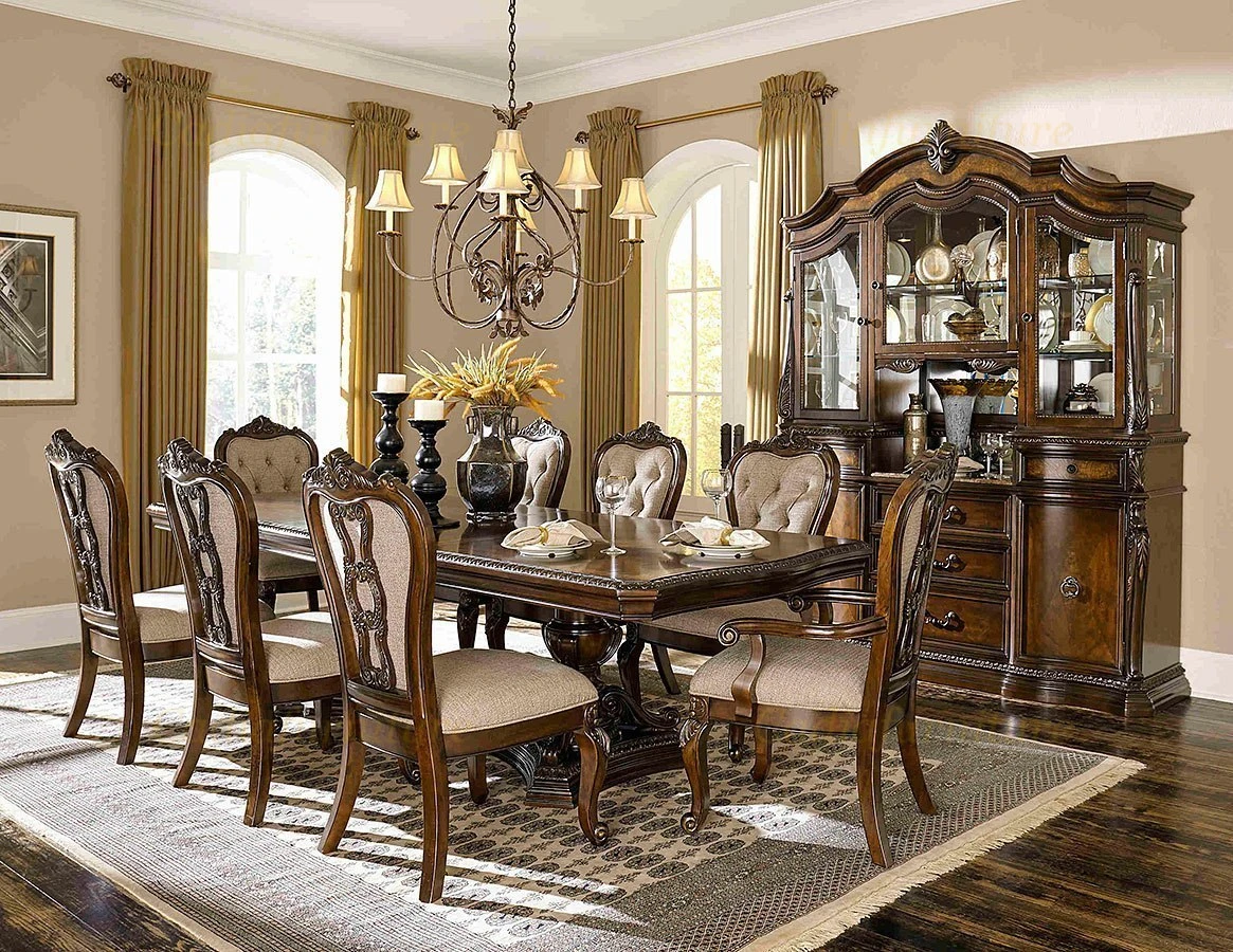 European Traditional Design Solid Wood Structure Dining Table with ...
