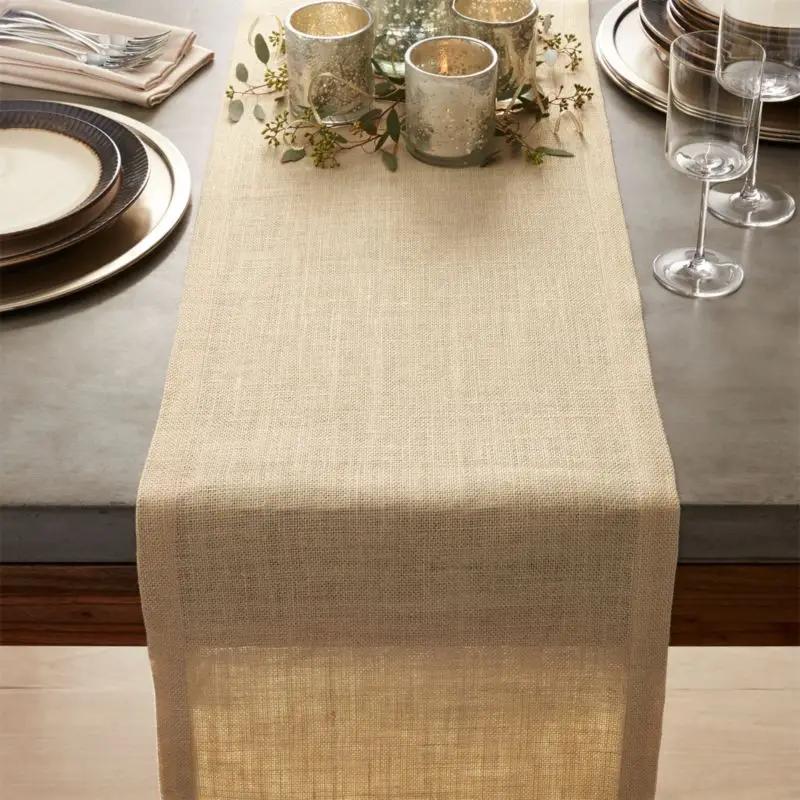 Oem Waterproof Jute Table Runner Yute Fabric Tablecloth Burlap Table ...