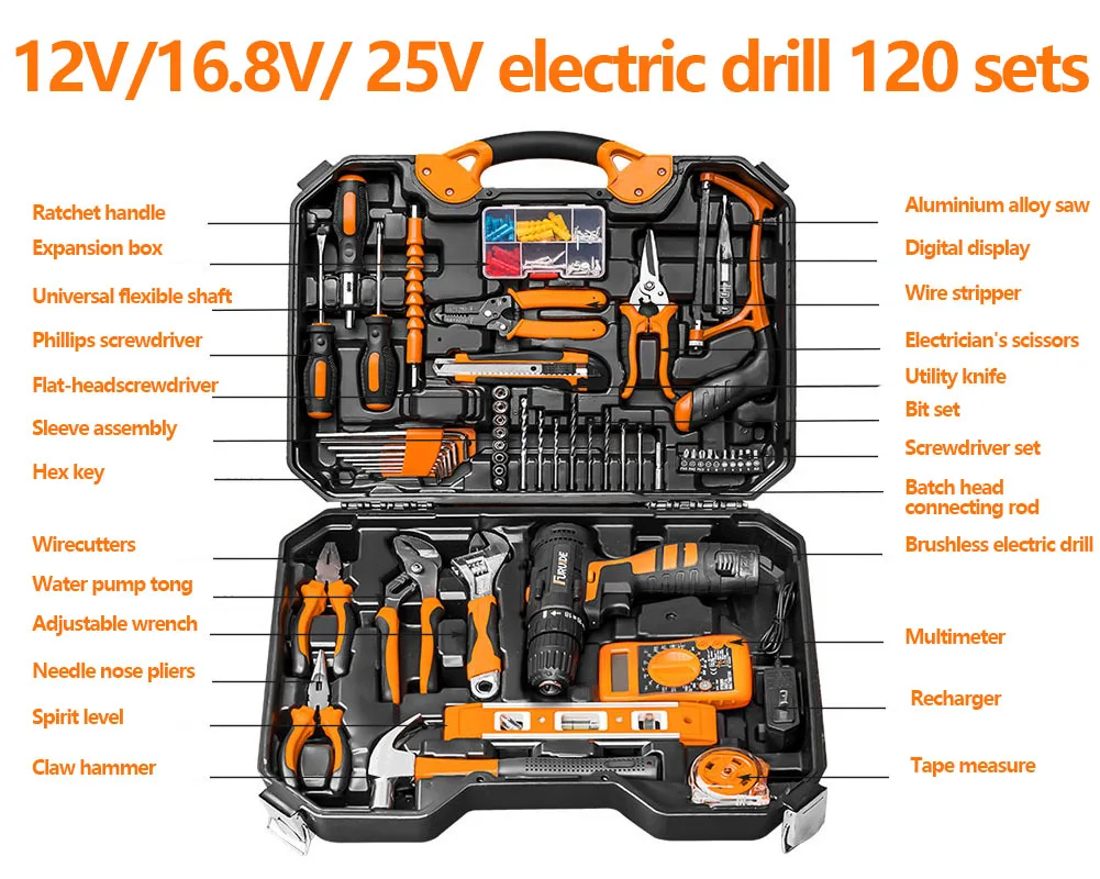 Mini Cordless Electric Drill Machine Power Tools Kit Sets 20v ...