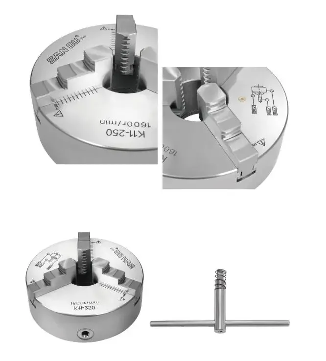 Sanou Adjustable Three Jaw Self Centring Chucks K11-250 Lathe Chuck 3 ...