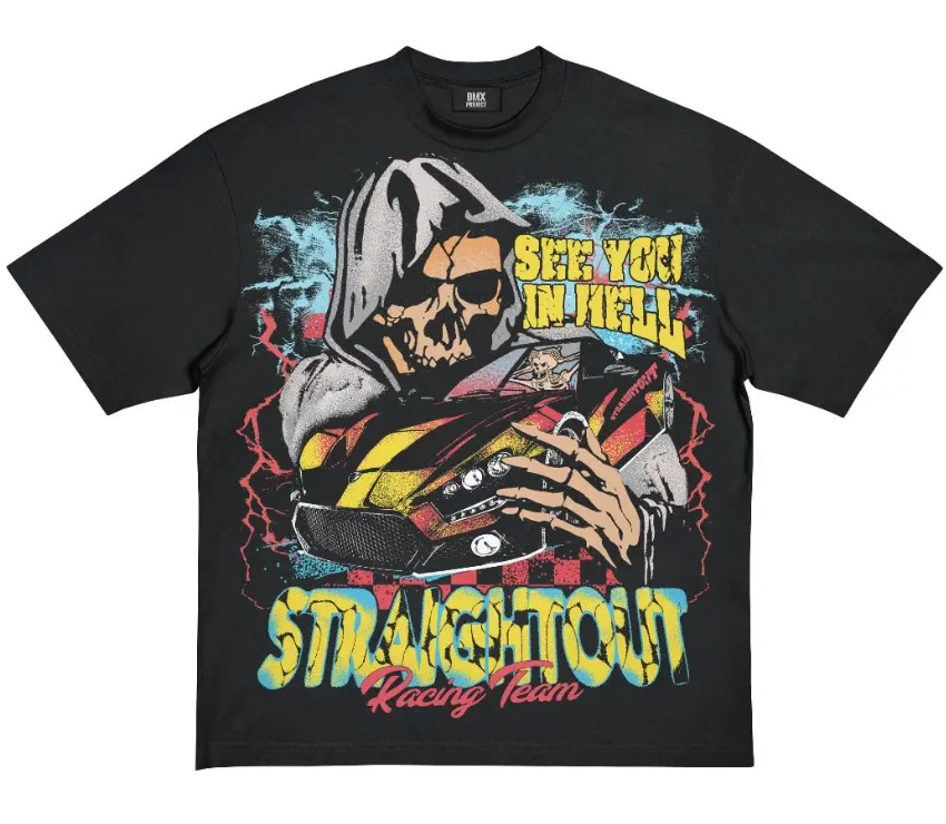 Custom Retro Hip-hop Streetwear Heavyweight Sino Color Dtg Printer T ...