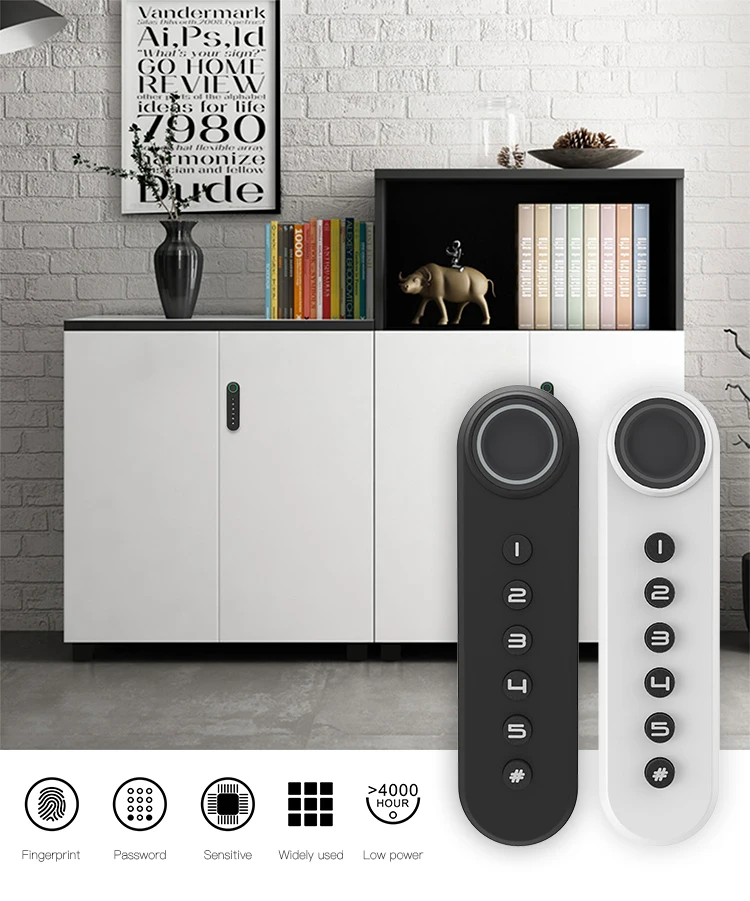 Qidots ABS Fingerprint Cupboard Office Desk Secret Smart Sensor Drawer ...