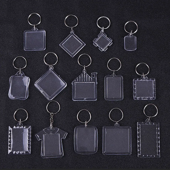 Acrylic Keychain Blanks Acrylic Photo Frame Keychain Plastic Key Chain ...