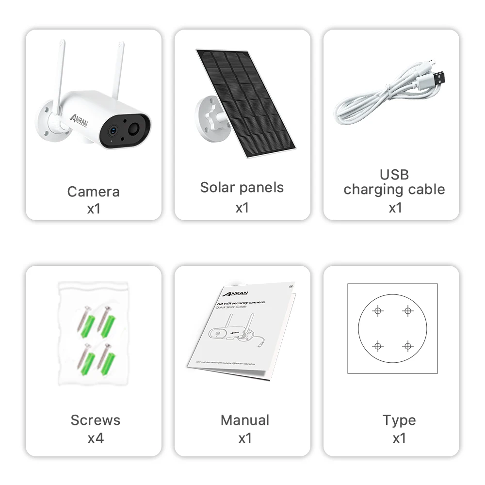 Camara ANRAN 180° 3MP WIFI con Panel Solar – Camara de Seguridad | STORE504