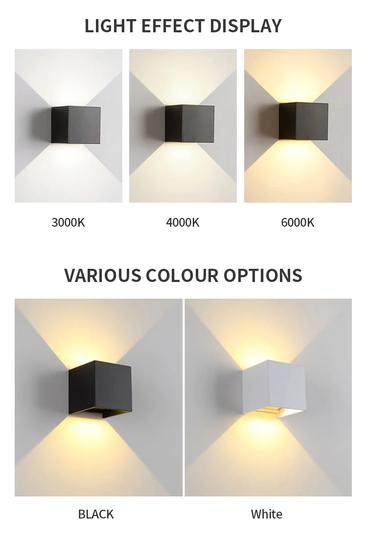 Square Aluminum Wall Mounted Lamp - Outdoor Decorative LED