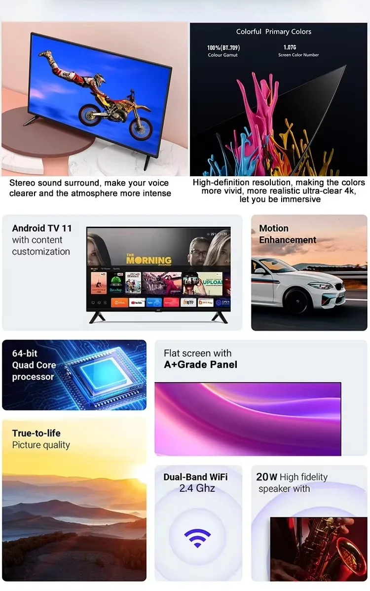 45/55/65/75/85/98/110 Inch Smart Tv Television 4k 1k Tv Smart Android ...