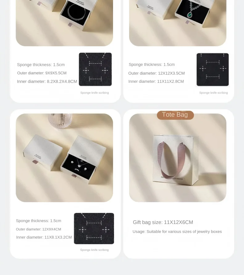 Texture Specialty Paper Square Jewelry Packaging Drawer Box Printed ...