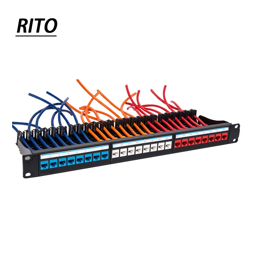 Data Patch Panel 19Inch 24 Port Mountable Data CAT6 Patch Panel High ...