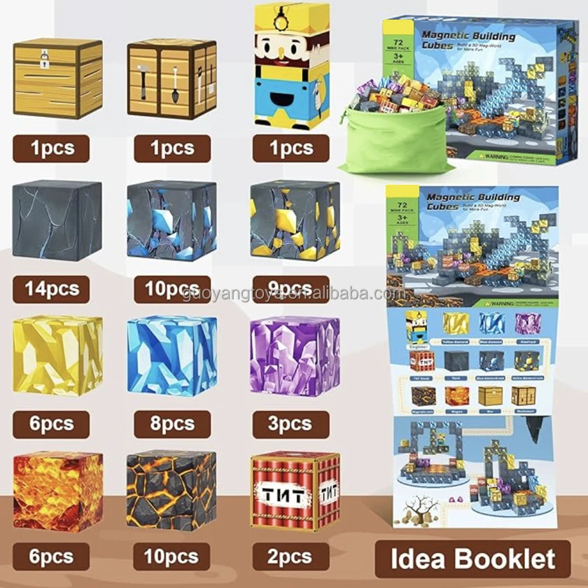 3d Magnetic Building Cubes Assembly Game Magnetic Build Blocks ...