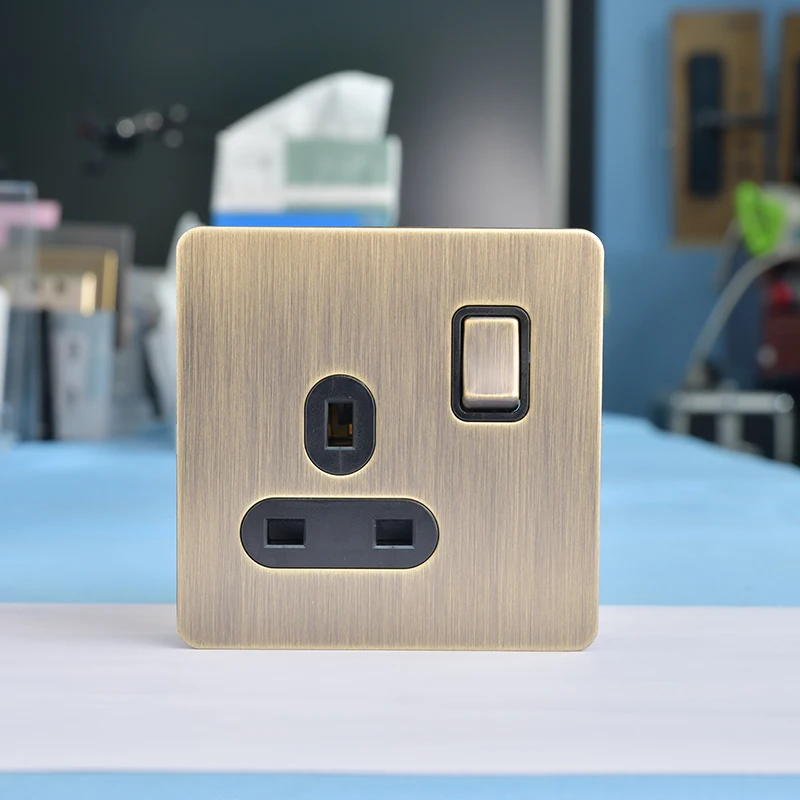 220V 10A Brass Switch Retro Style - Durable Wall Switch