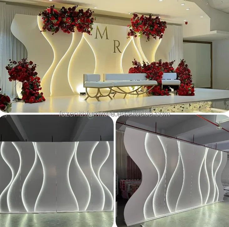 Custom Wedding Pvc Arch Stage Background Flower Panel White Acrylic ...