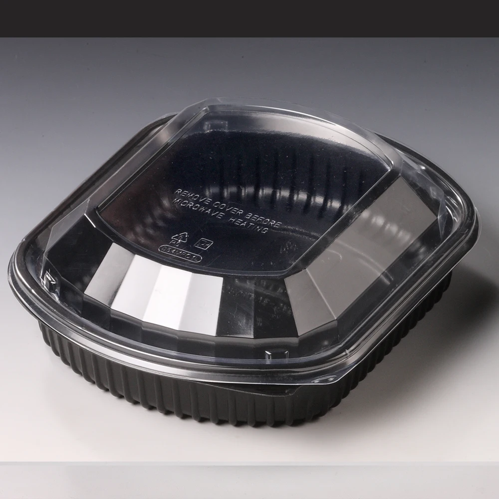 White Plastic Microwavable Food Trays with Lid - Tofu Tray