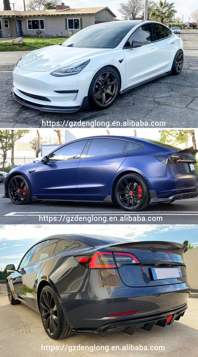 Performance Carbon Fiber Parts Body Kit Bumpers for Tesla Model 3