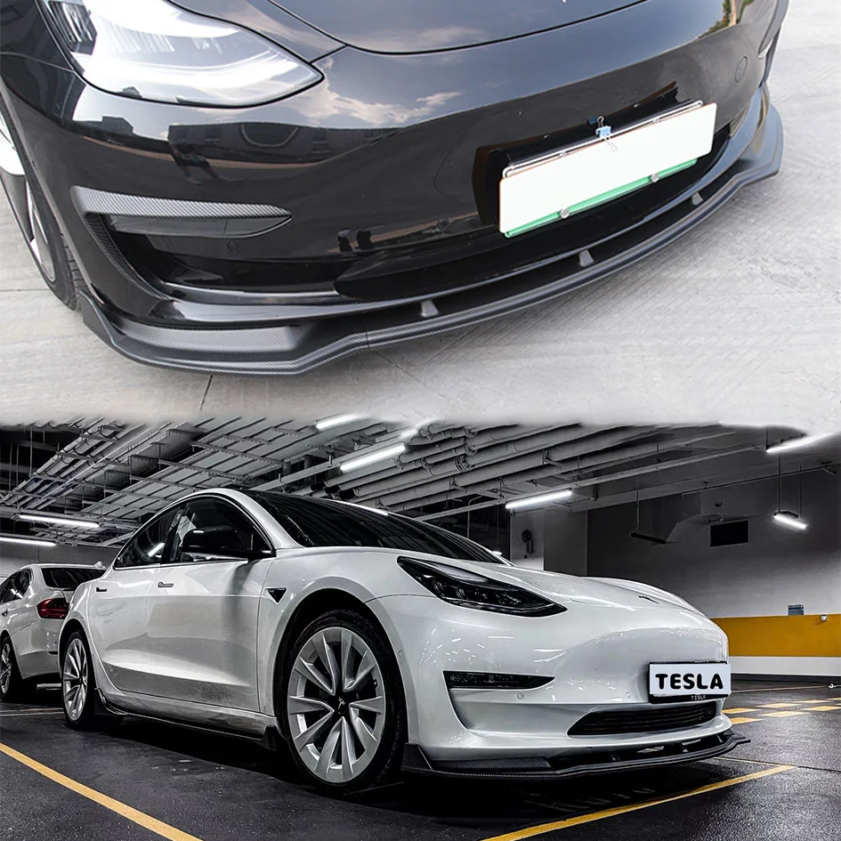 Front Spoiler Fits Tesla Model3 ModelY Sedan 2019 2020 2021 2022 Carbon ...