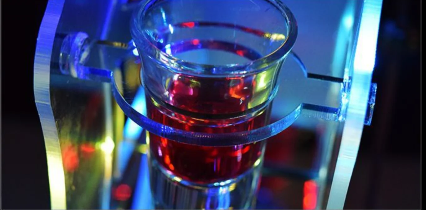 LED Lighted Acrylic Rotating Shot Glass Flight Tray