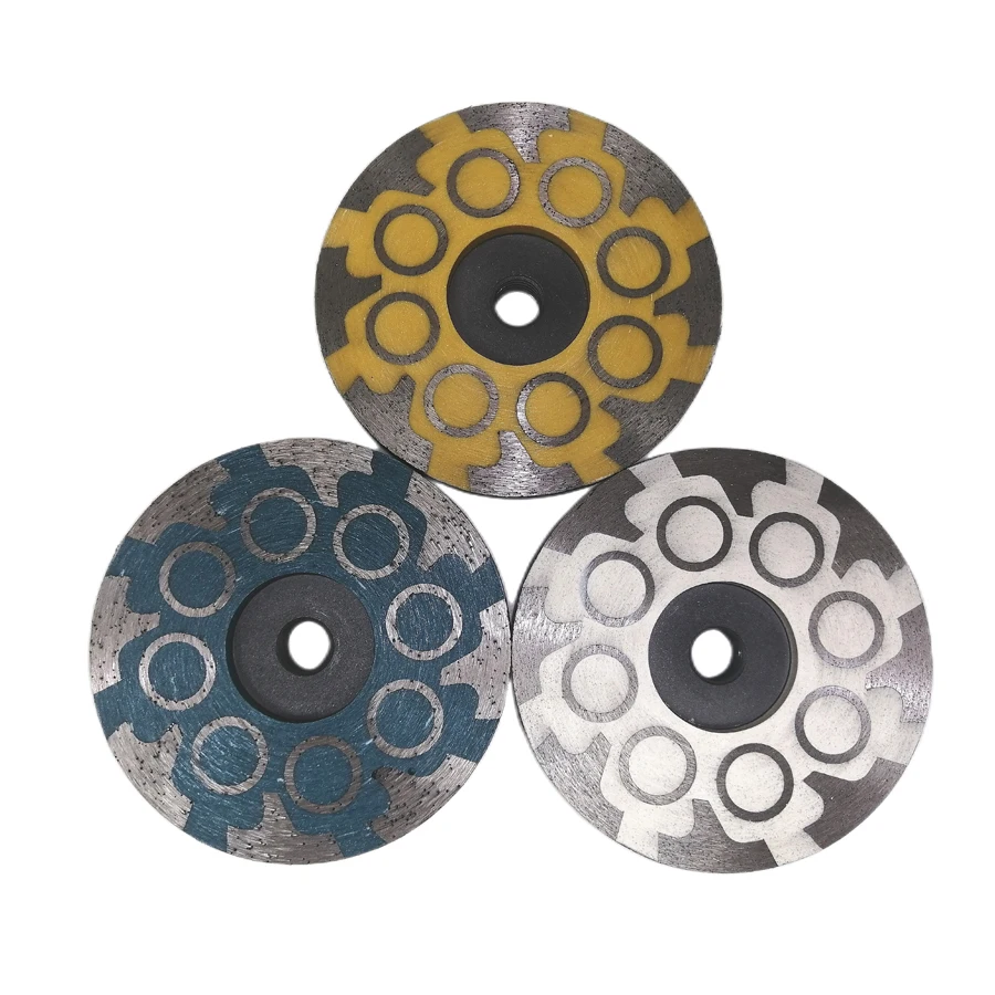 4" Wet Or Dry Coarse/medium/fine Diamond Resin Filled Edge Grinding Cup ...