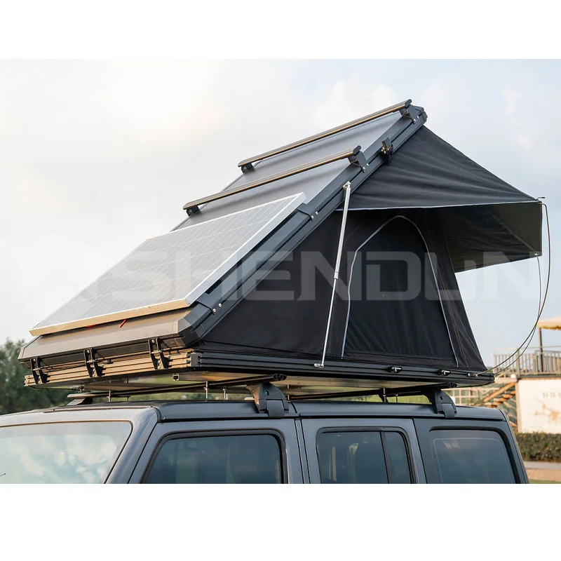 Aluminium Triangle Clam Shell RTT Camping SUV Car Rooftop Tent
