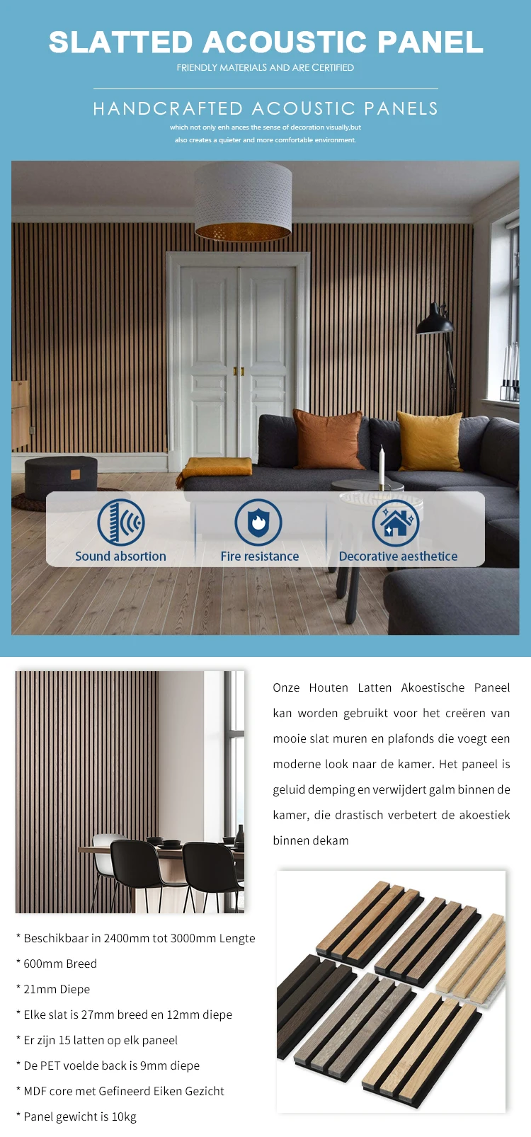 Custom Soundabsorbing Akupanel Veneer Slats Wooden Slatted Oak Acoustic ...