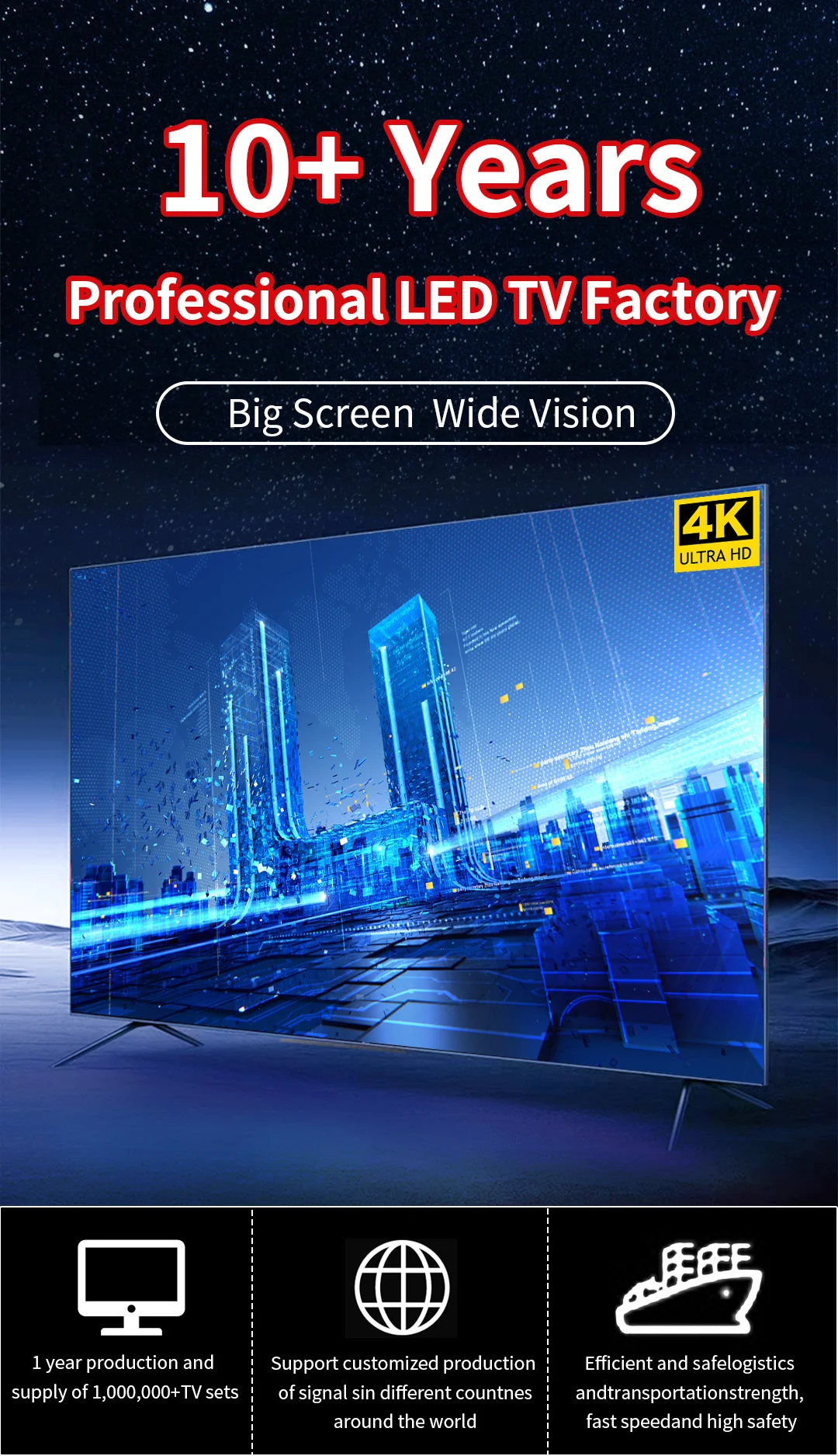 55"inches Borderless Kitchen Oem Factory Bathroom Hotel Support Television 4k Led Tv - Buy Tv ...