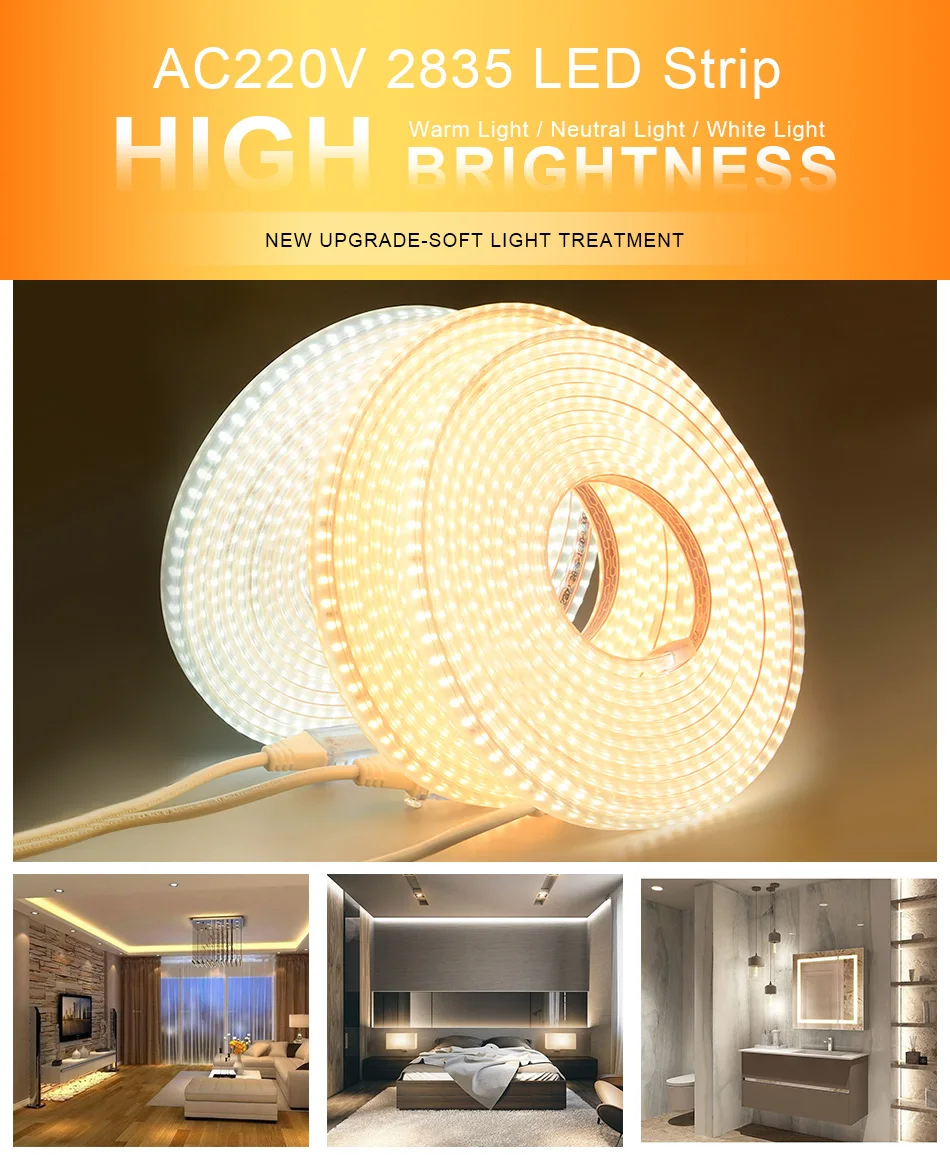 COXO High Voltage LED Strip Lights - Durable & Efficient