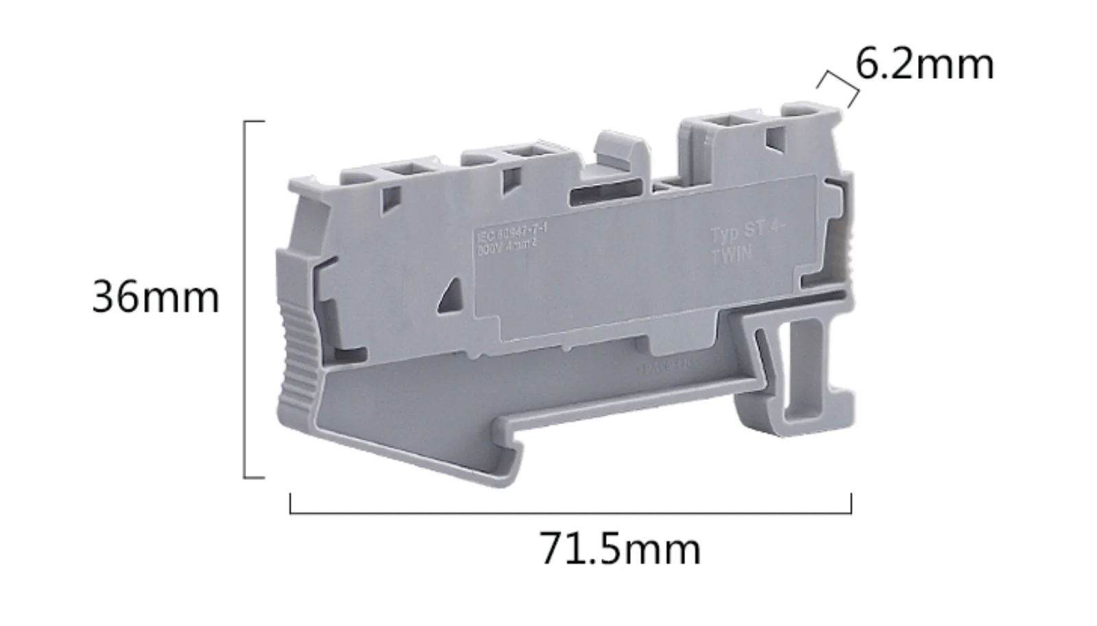 St4-twin Din Rail Connector Spring-cage 3 Contact 4 Mm 12awg Electric ...