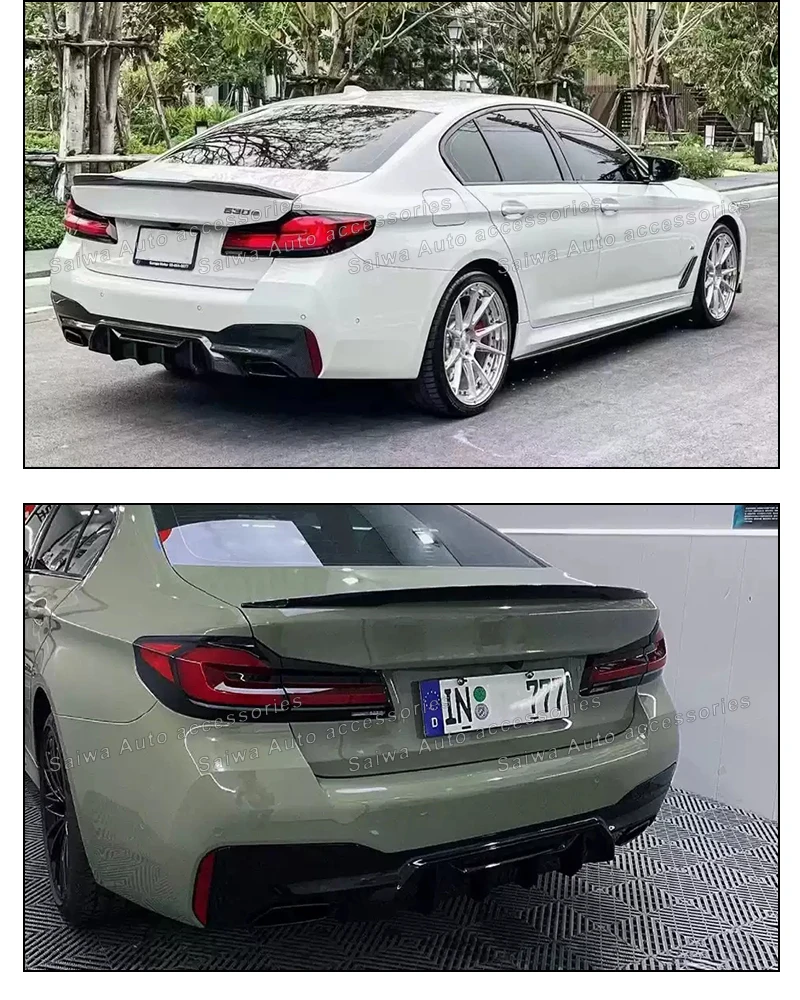 Real Carbon Fiber Competition Rear Diffuser For Bmw G30 G38 5 Series 2018-2023 Upgrade Rear ...