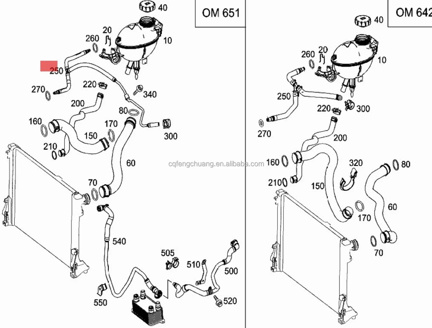 Radiator Water Tank Air Hose Auxiliary Kettle Water Pipe 2045012825 For ...