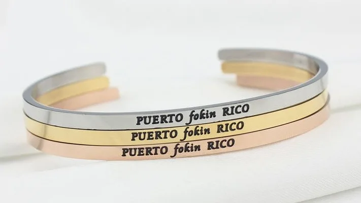 Personalized Custom Logo Stainless Steel Inspirational Bracelet ...