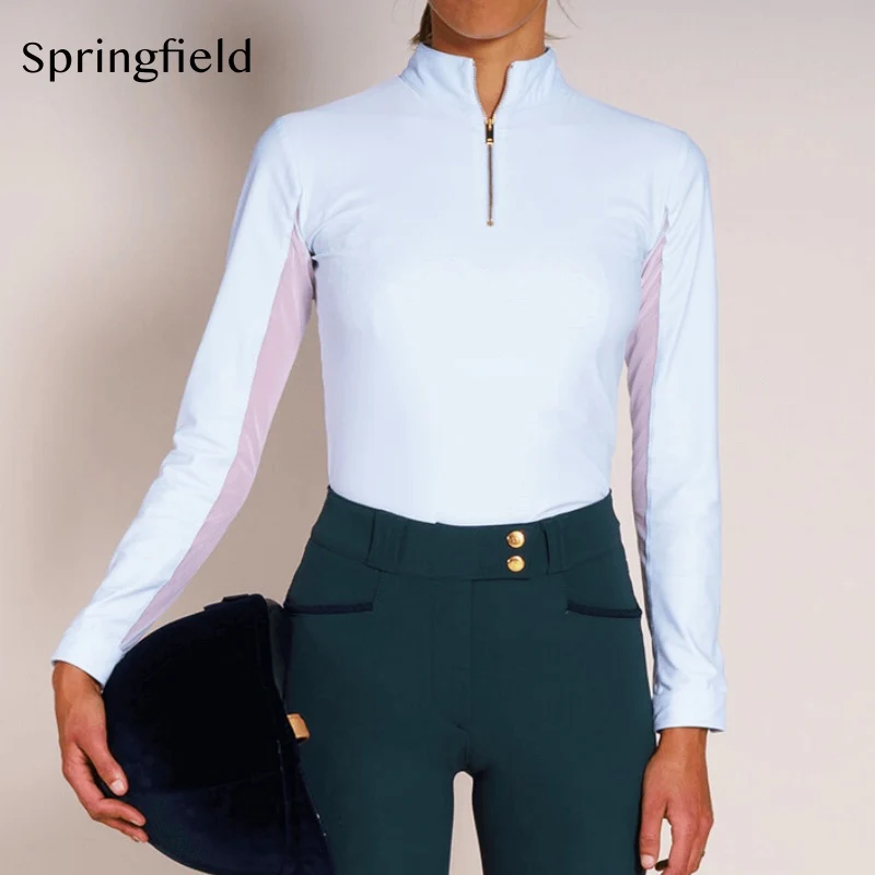 SF Horse Riding Competition Shirt Racing Long Sleeve Base Layer High ...