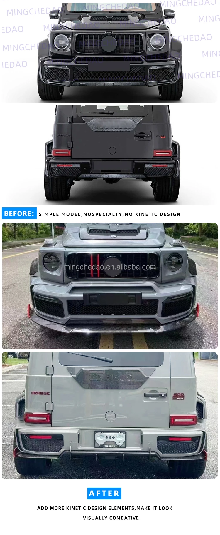 Bs Style Carbon Fiber Roof Spoiler For Mercedes Benz G-class W464 G500 G63 Front Spoiler Roof ...