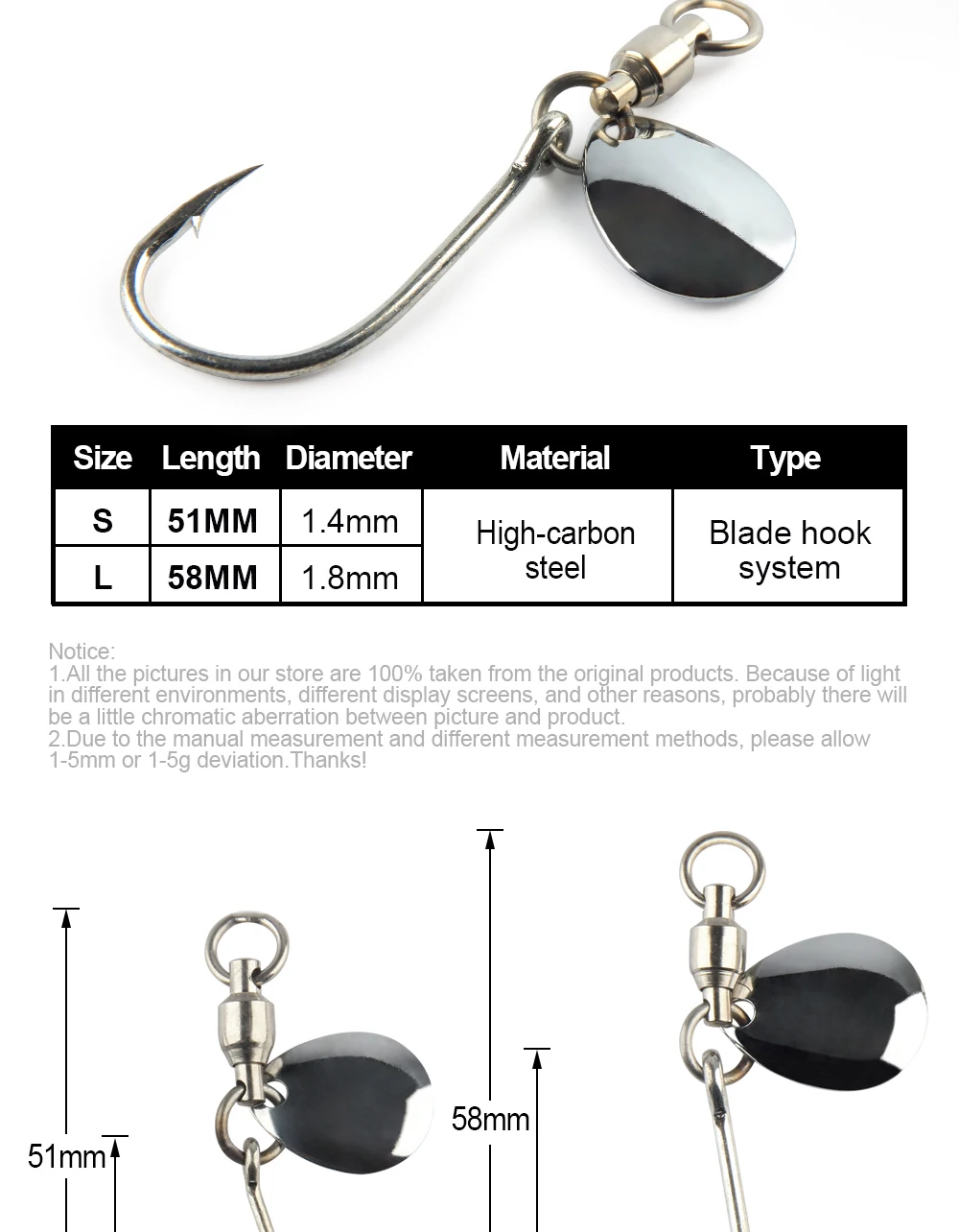 Spinpoler Blade Jigging Hook High Carbon Steel Super-Sharp Circle 360 ...
