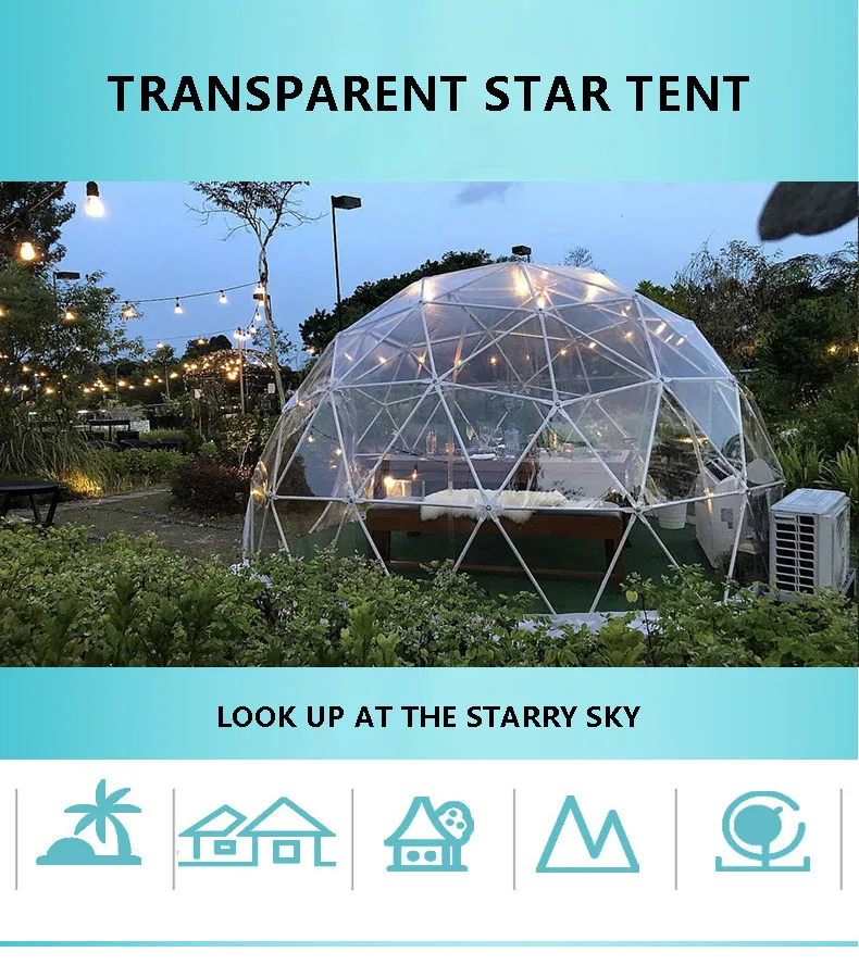 Transparent Outdoor Igloo Luxury Camping Event Geodesic Bubble Canvas ...