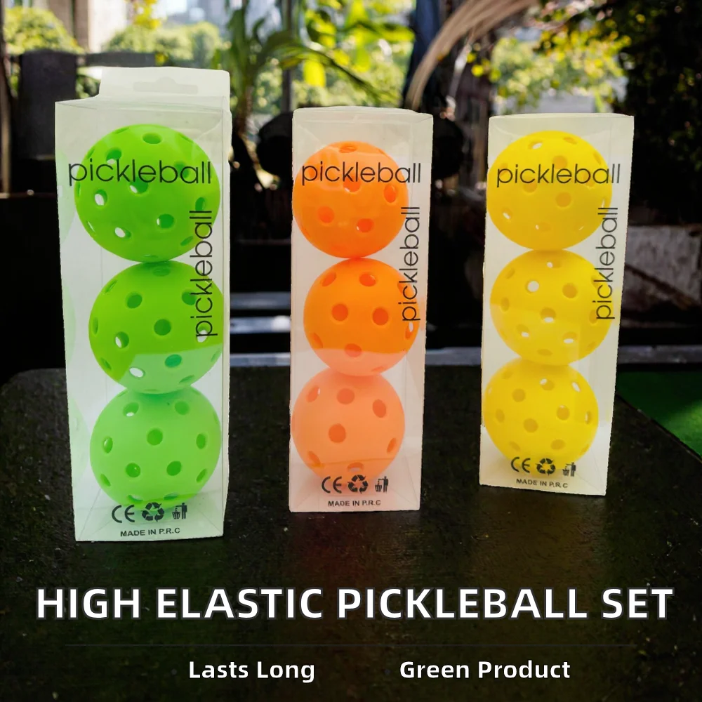 TPE Plastic High Elasticity Pickleball Set 40 Holes Outdoor Portable ...