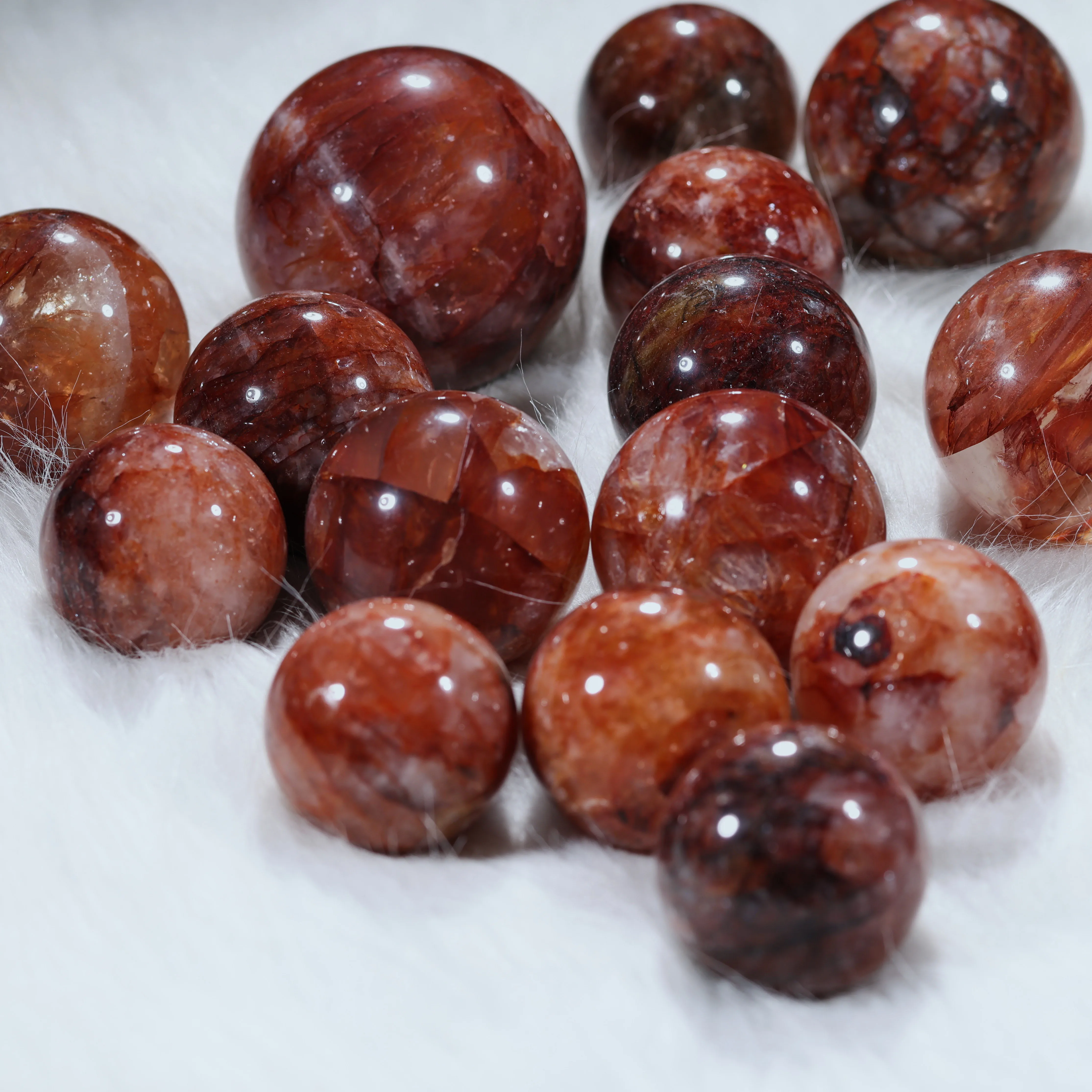 5-7 cm Red Fire Quartz Spheres Healing Crystals Red Fire Quartz Balls ...