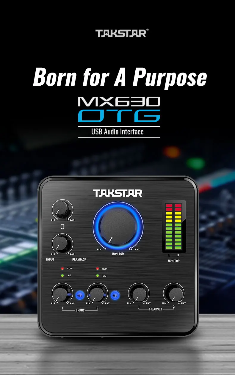 Takstar Mx630 Otg Sound Card for Instrument Playing and Singing ...