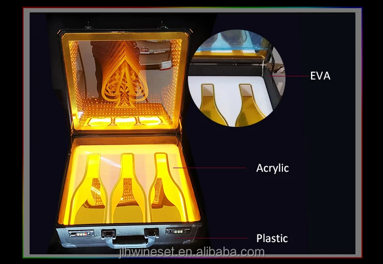 Champagne Bottle Carriers - Elegant LED Display Boxes