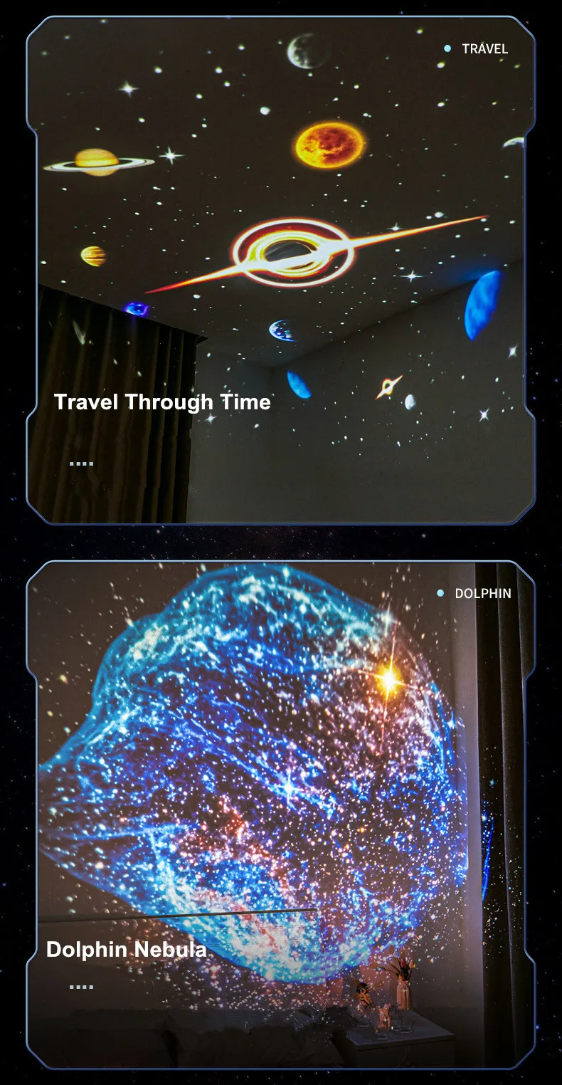 12 In 1 Shooting Star Galaxy Projector | 3D Visual Wireless Star Night ...
