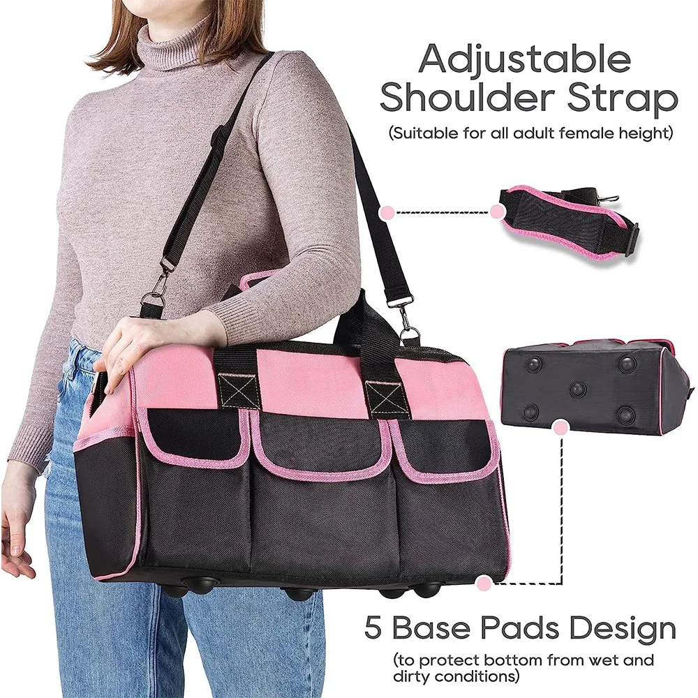 16-Inch Bag with 219 Pink Ladies Tool Set DIY Household Repair Case Box ...